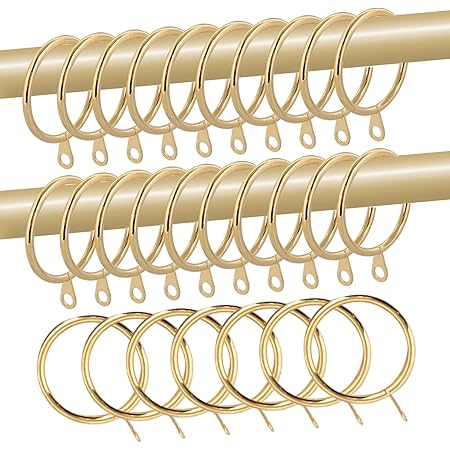 Amazon.com: 1 1/2-Inch Antique Brass Curtain Rings with Eyelets for ...