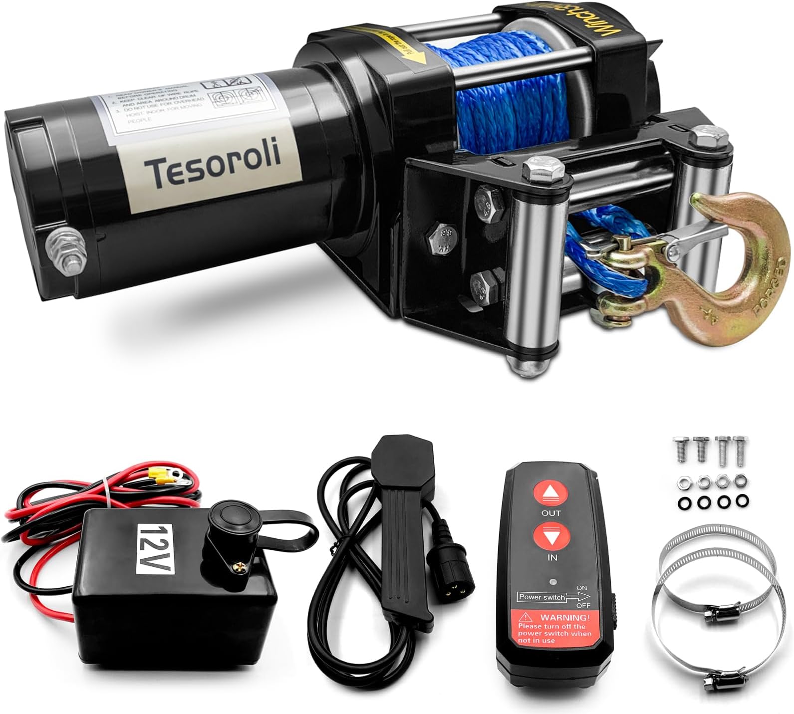 Amazon.com: 3500lbs ATV/UTV Electric Winch 12V DC with Wireless Remote ...