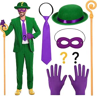 Amazon.com: 6 Pcs Halloween Question Mark Costume Comic Character ...
