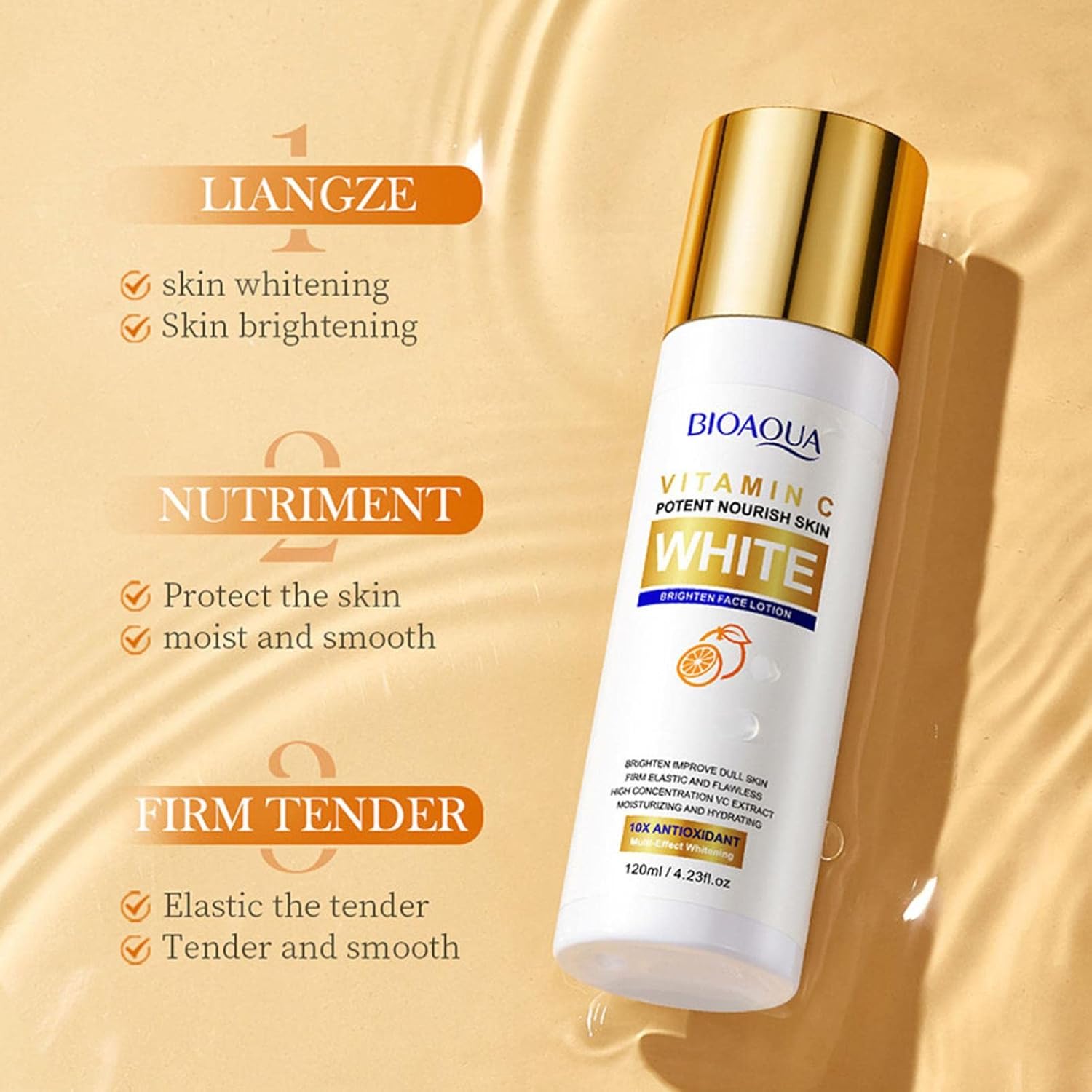 Vitamin C Brightening Facial Serum. Bones Collagen Lotion, Moisturizing Refreshing Moisturizing ...