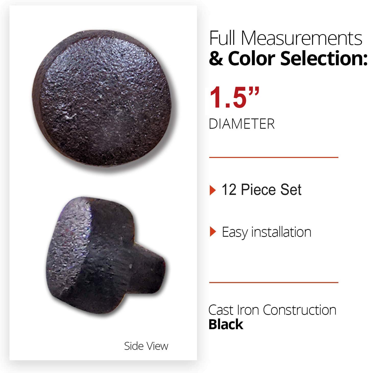 Snapklik.com : NACH Rustic Cast Iron Drawer Knobs - Heavy-Duty Cabinet ...