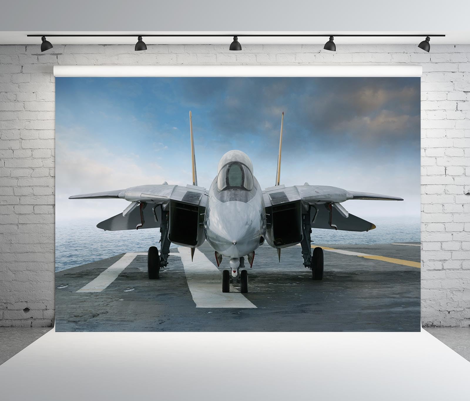 Amazon.com : BELECO 7x5ft Fabric Jet Fighter Backdrop Aircraft Carrier ...