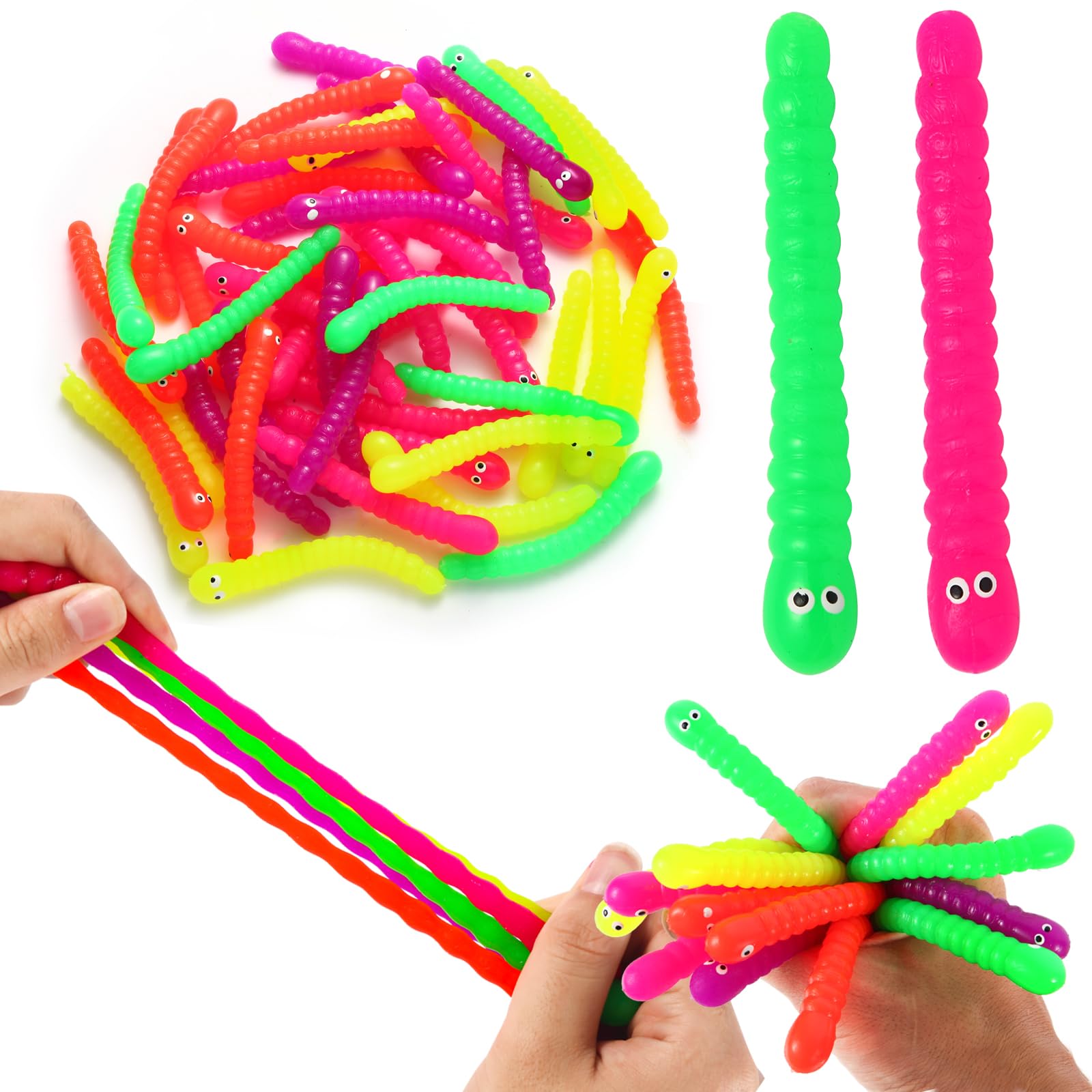 Amazon.com: 50 PCS Stretchy Fidget Toys Colorful Stretchy Strings ...