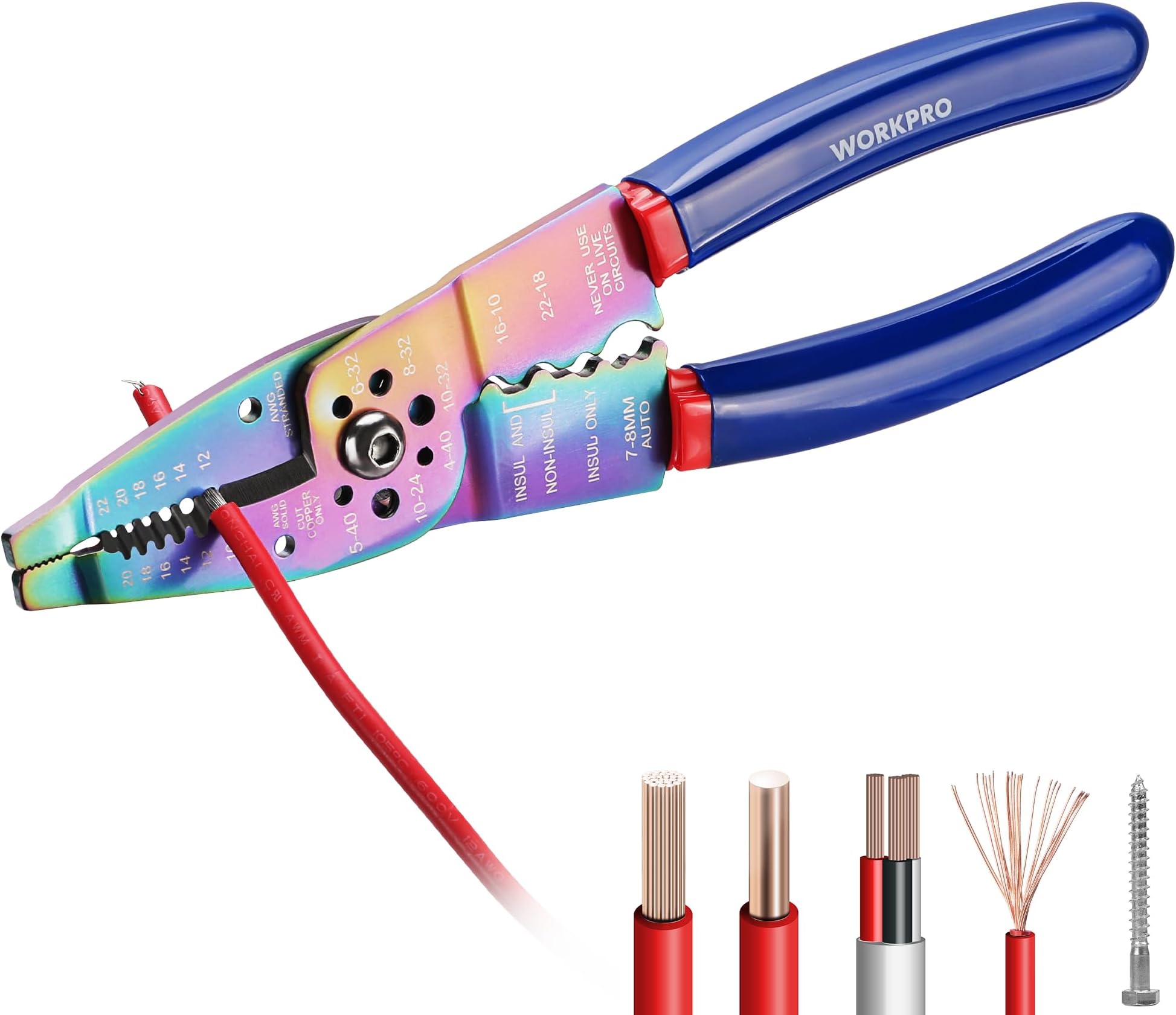 Multifunction 9-in-1 Wire Cutter Stripper Tool,8-in Professional ...