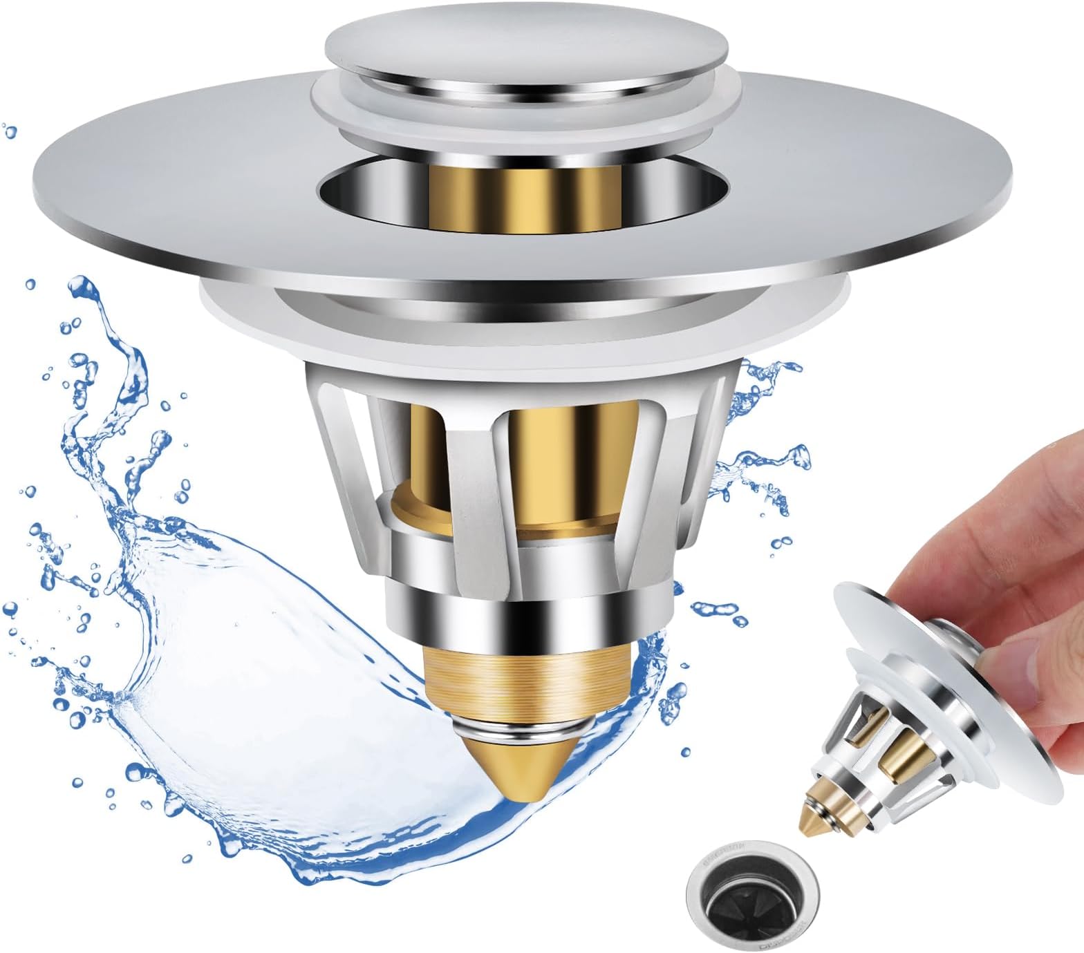 Amazon.com: Universal Bathroom Sink Stopper, Fits 1.1-1.85 Inch Drain ...