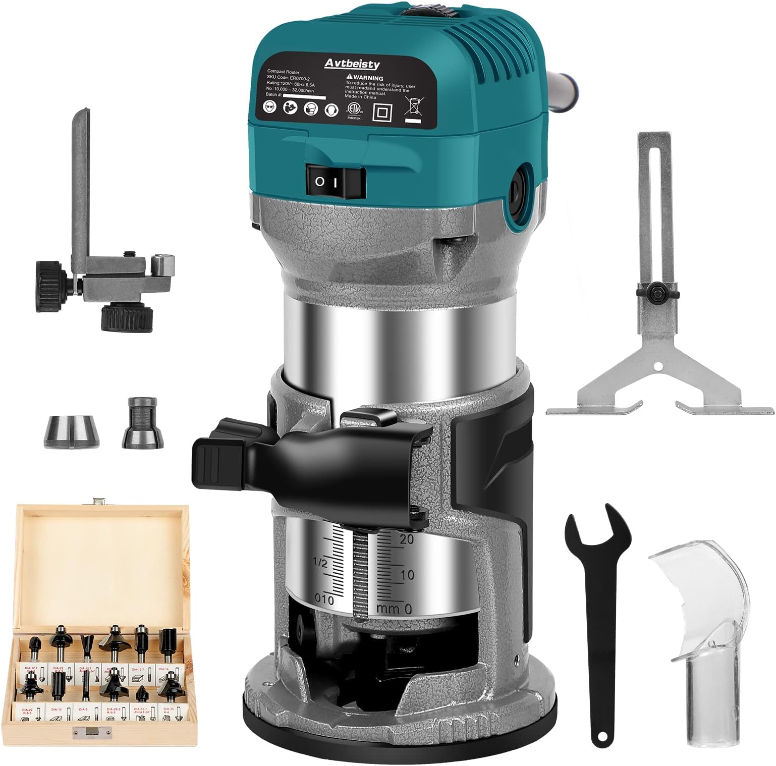 TRITON TMNRTR Compact 7.3 Amp Plunge Base Trim Router with 1.2 HP ...