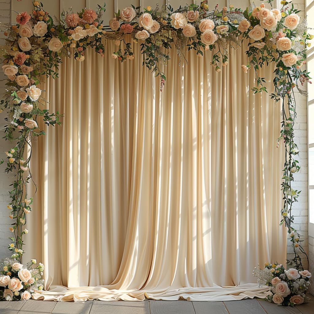 Amazon.com : 20x10ft Wrinkle Free Champagne Backdrop Curtain for ...