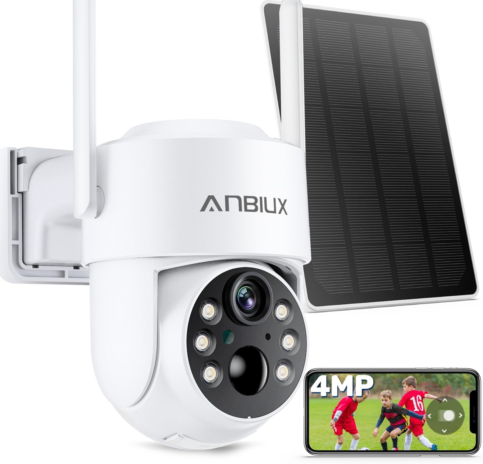 Amazon.com : ANBIUX 2.5K 4MP Solar Security Cameras Wireless Outdoor ...