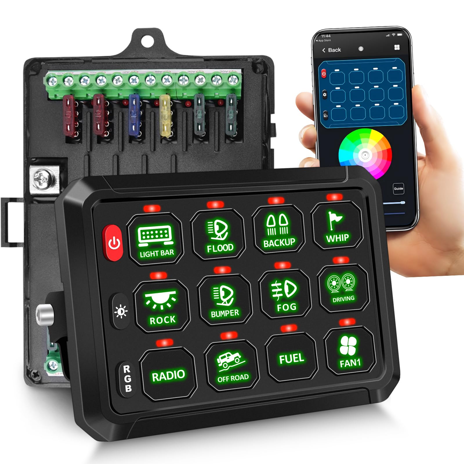 Snapklik.com : Chelhead 12 Gang Switch Panel APP Control RGB Dimmable ...
