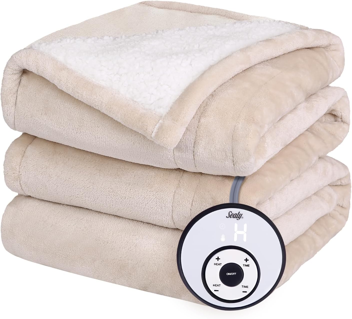 Amazon.com: Sealy Heated Blanket Electric Throw - Fast Heating Blanket ...