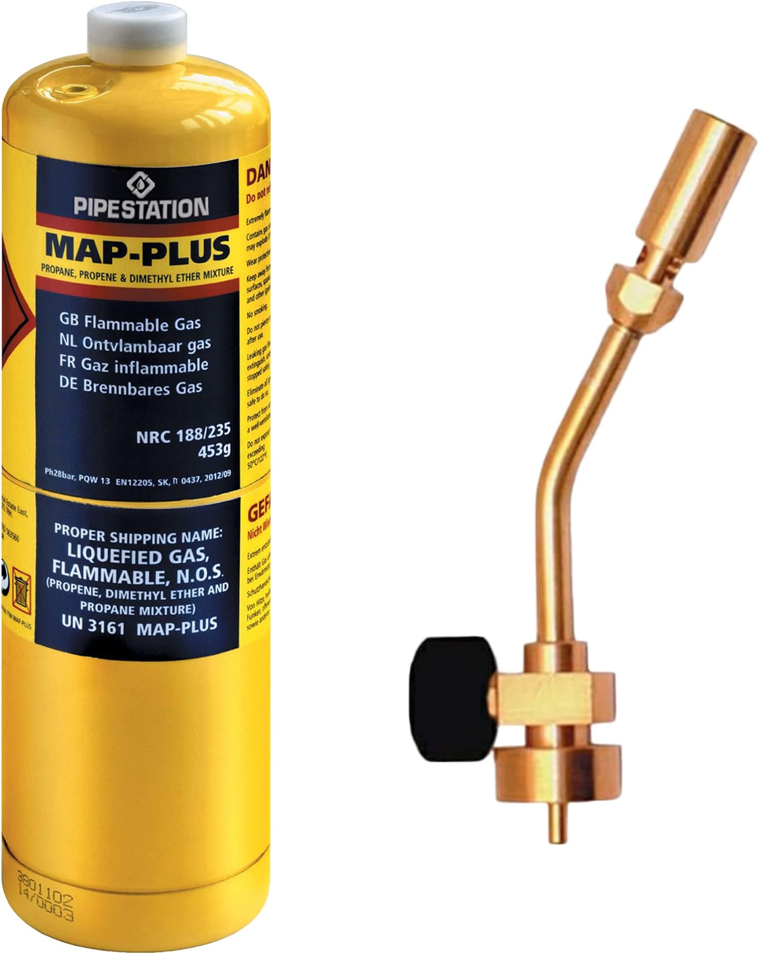 Profire Gas Torch and 1x Mapp Gas Canister, Map Pro Plus Disposable ...