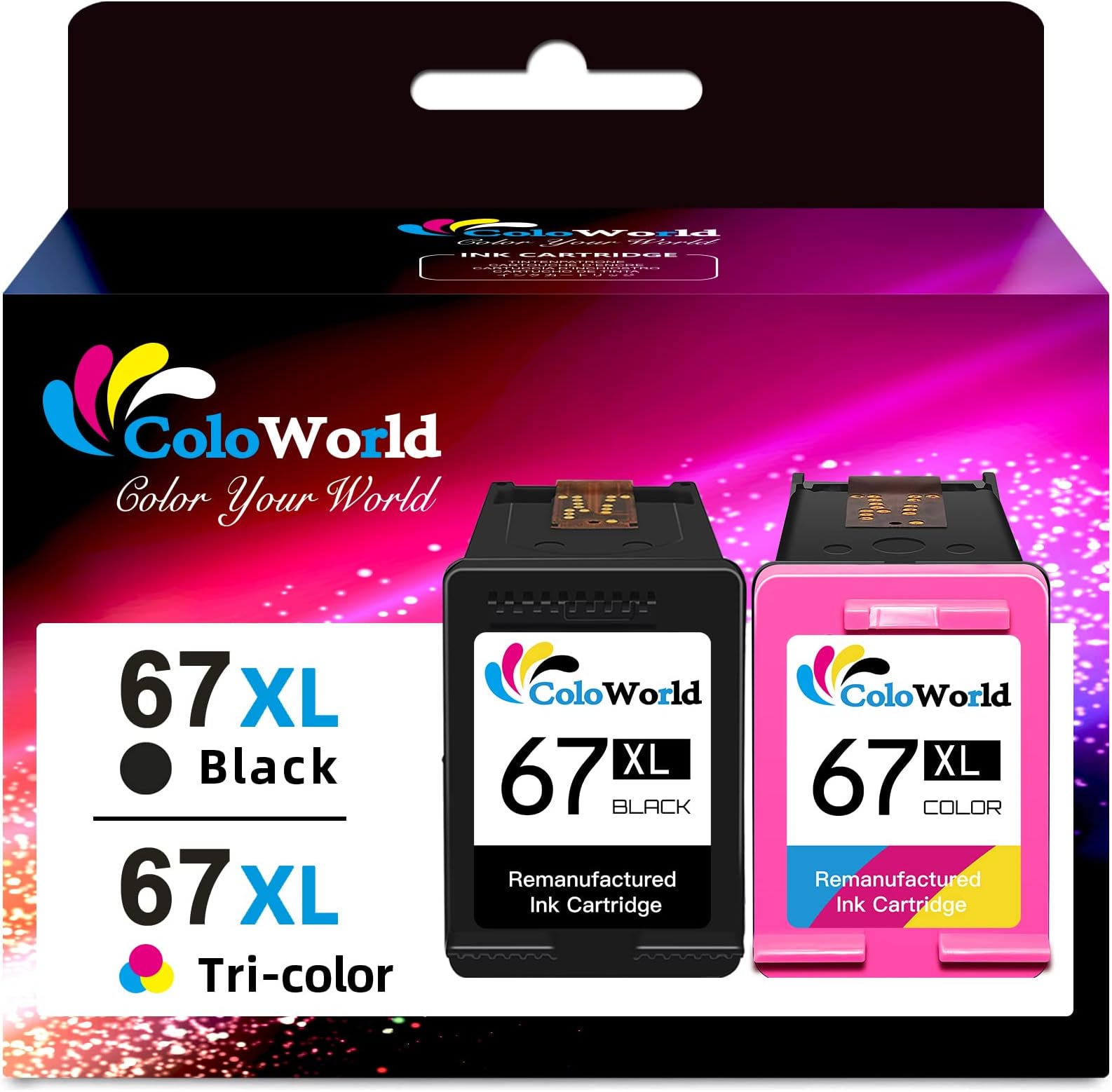 Amazon.com: 67XL Black/Tri-Color Ink Cartridges Combo Pack for HP Ink ...
