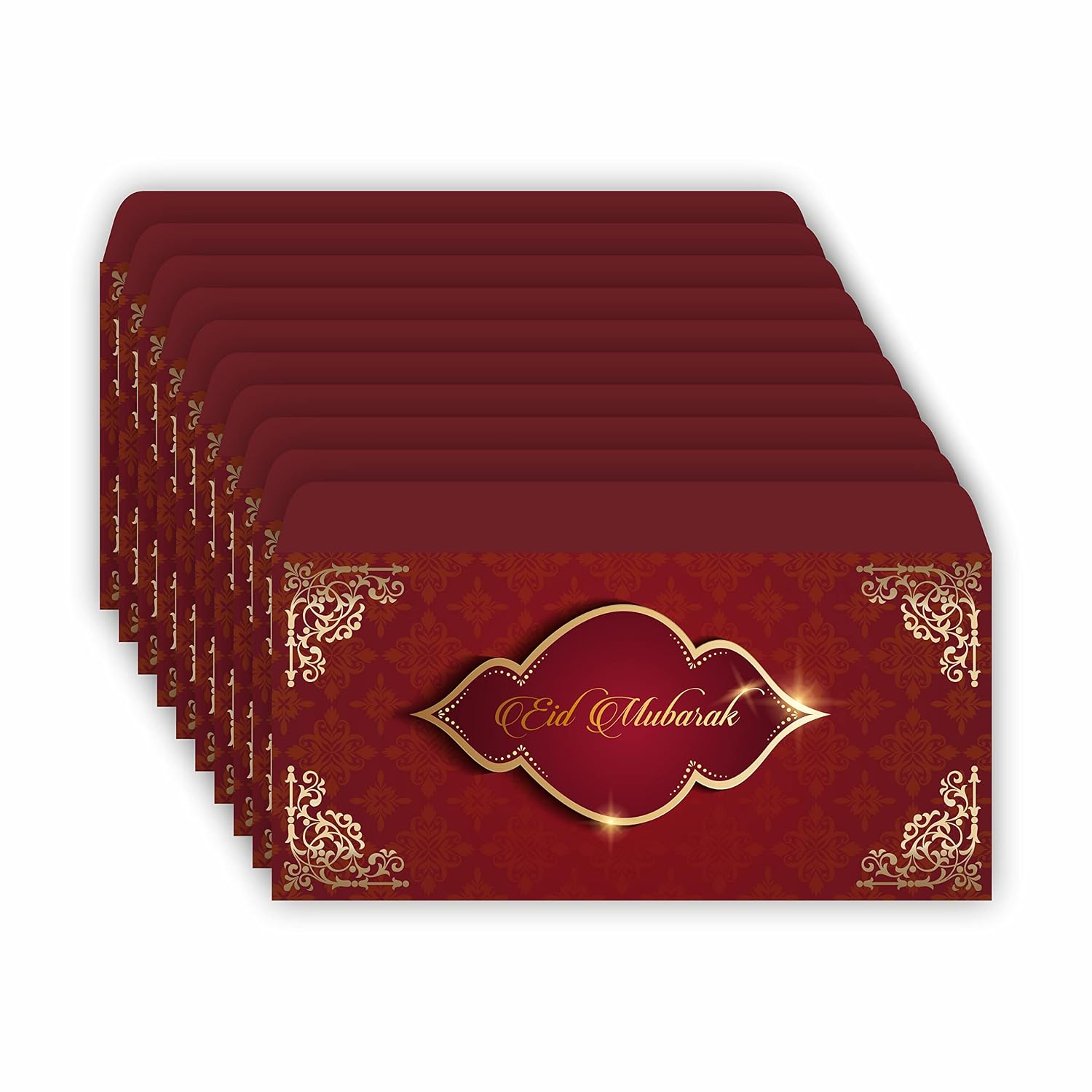 Combo Pack 12 Eid Mubarak Envelopes + 12 Envelope Seal Stickers Shagun ...