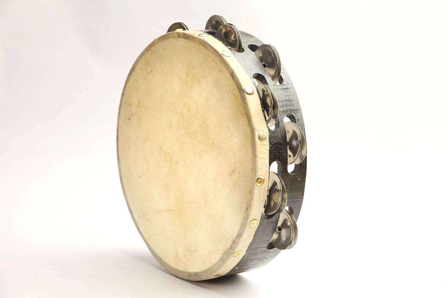 Akshar Tabla Mart Leather Dafli Tambourine 9 inch Indian Musical ...