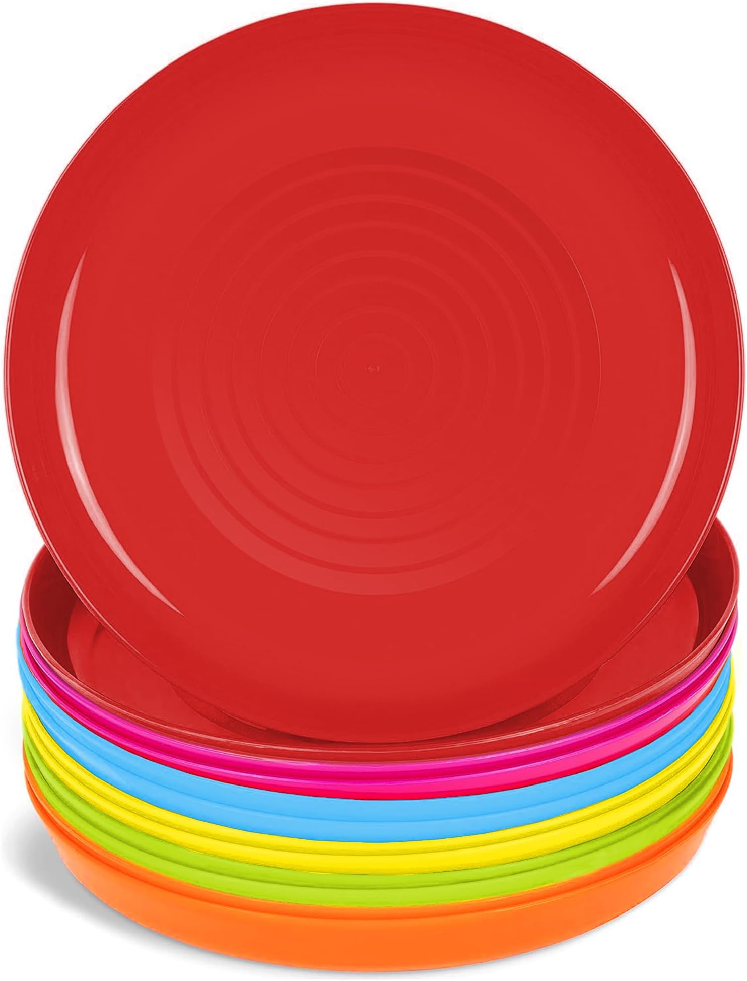 Amazon.com | PLASKIDY Kids Plates Set of 12 Toddler Plastic Plates ...