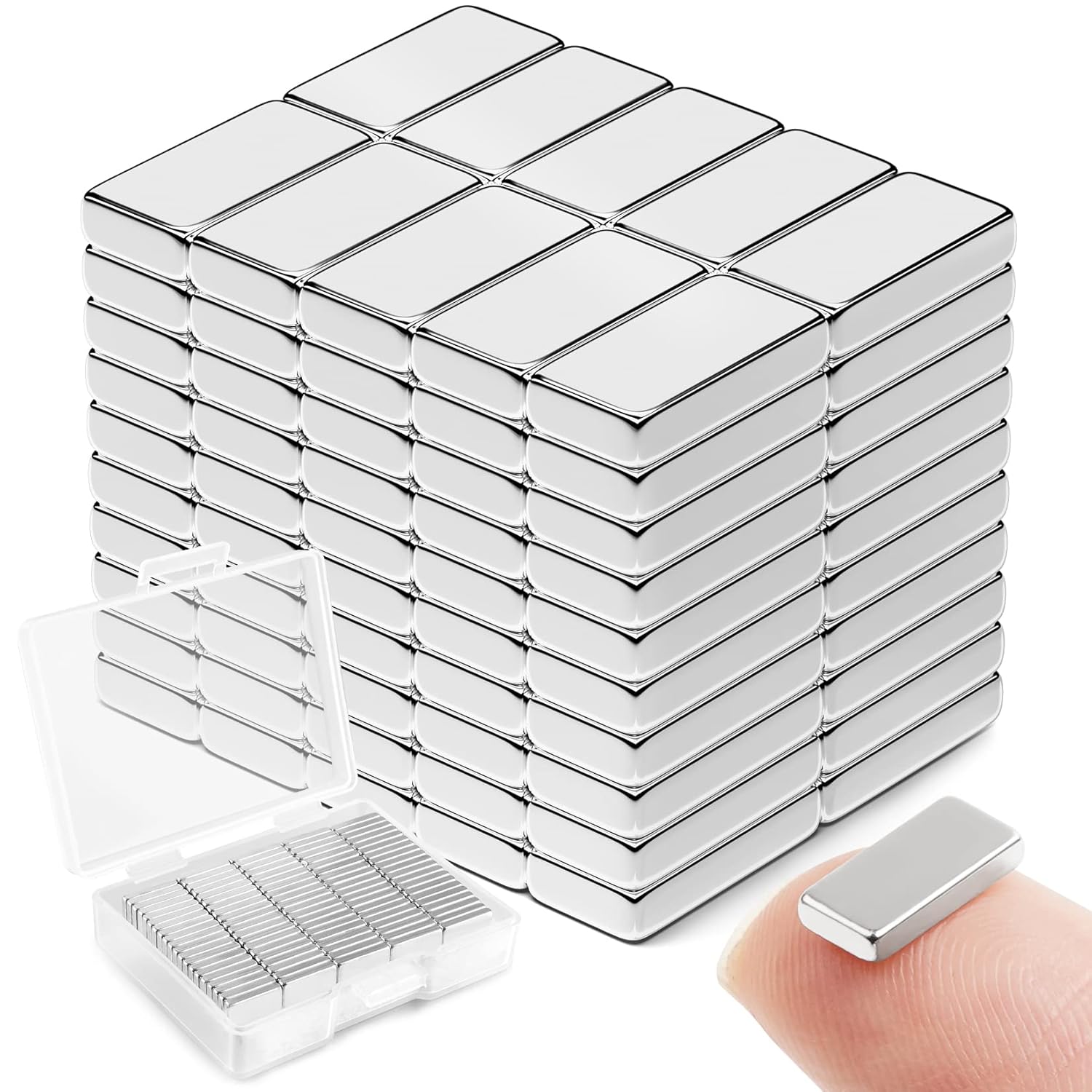 FINDMAG 100Pcs Strong Neodymium Magnets Bar, Heavy Duty Rare Earth ...