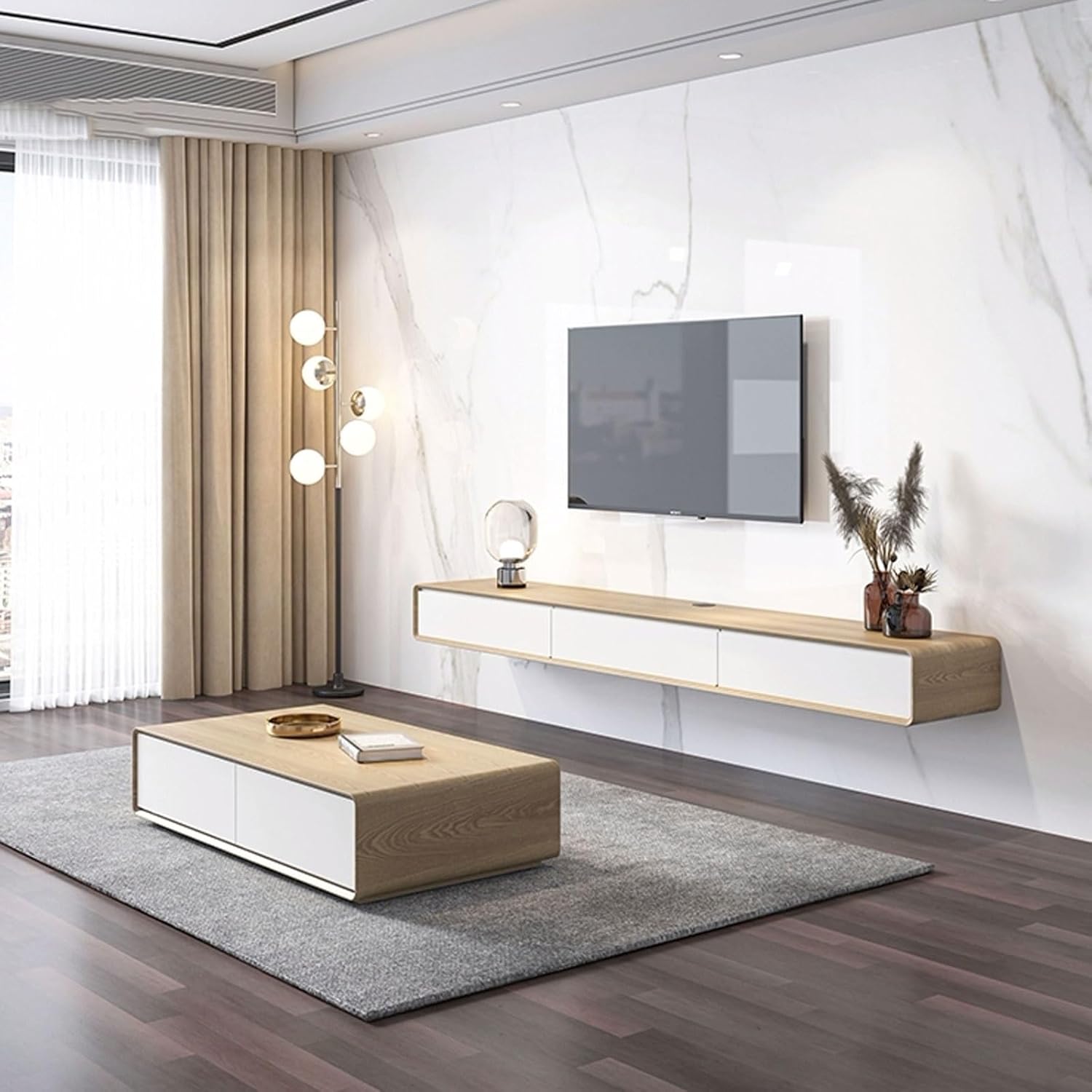 TV Wall Unit Small Household Floating TV Unit, Wall Mounted TV Cabinet ...