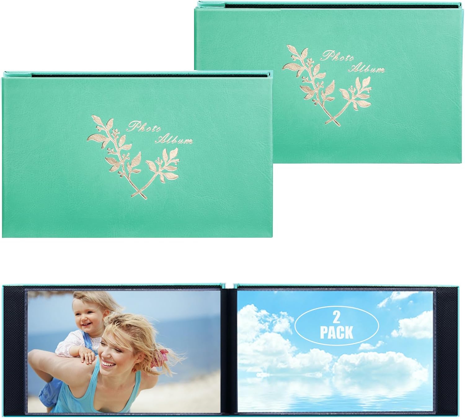 Amazon.com: Hongxing Photo Album 4x6 60 Pockets Photos 2Pack, Extra ...
