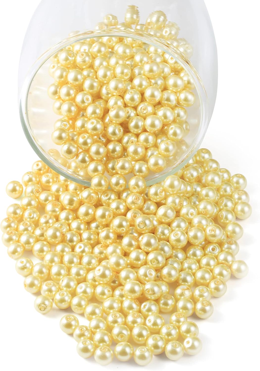 Amazon.com: YouLuo 200Pcs Glass Pearl Beads Round Pearl Beads Czech ...