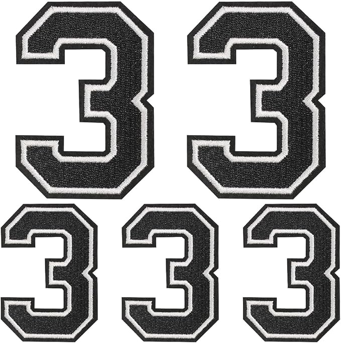 Amazon.com: Iron on Numbers Patches, 5 Pieces Full Embroidered Numbers ...