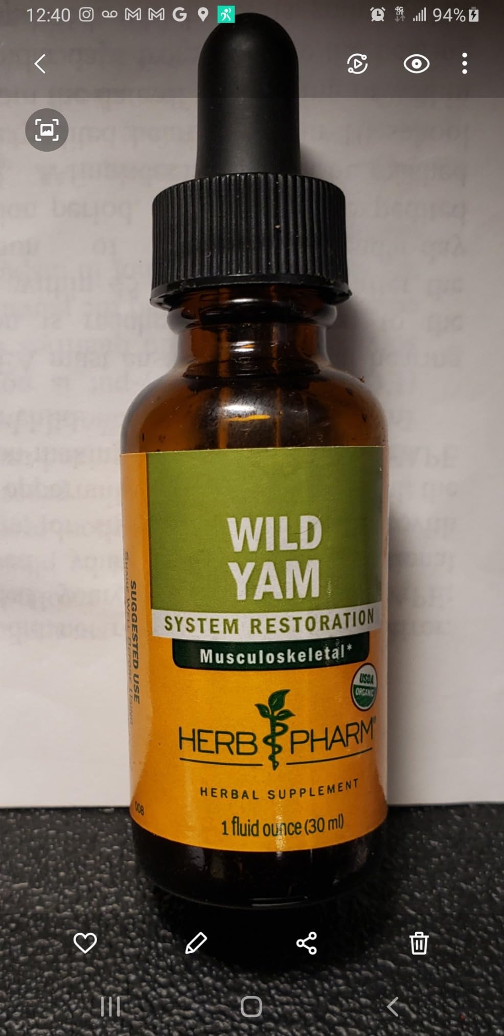 Amazon.com: Herb Pharm Certified Organic Wild Yam Liquid Extract for ...