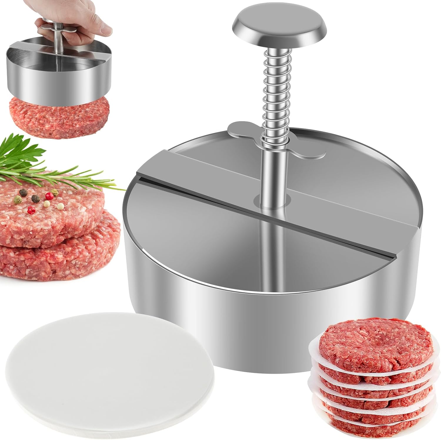 Amazon.com: YLMFTNU Burger Press, Stainless Steel Hamburger Press Patty ...