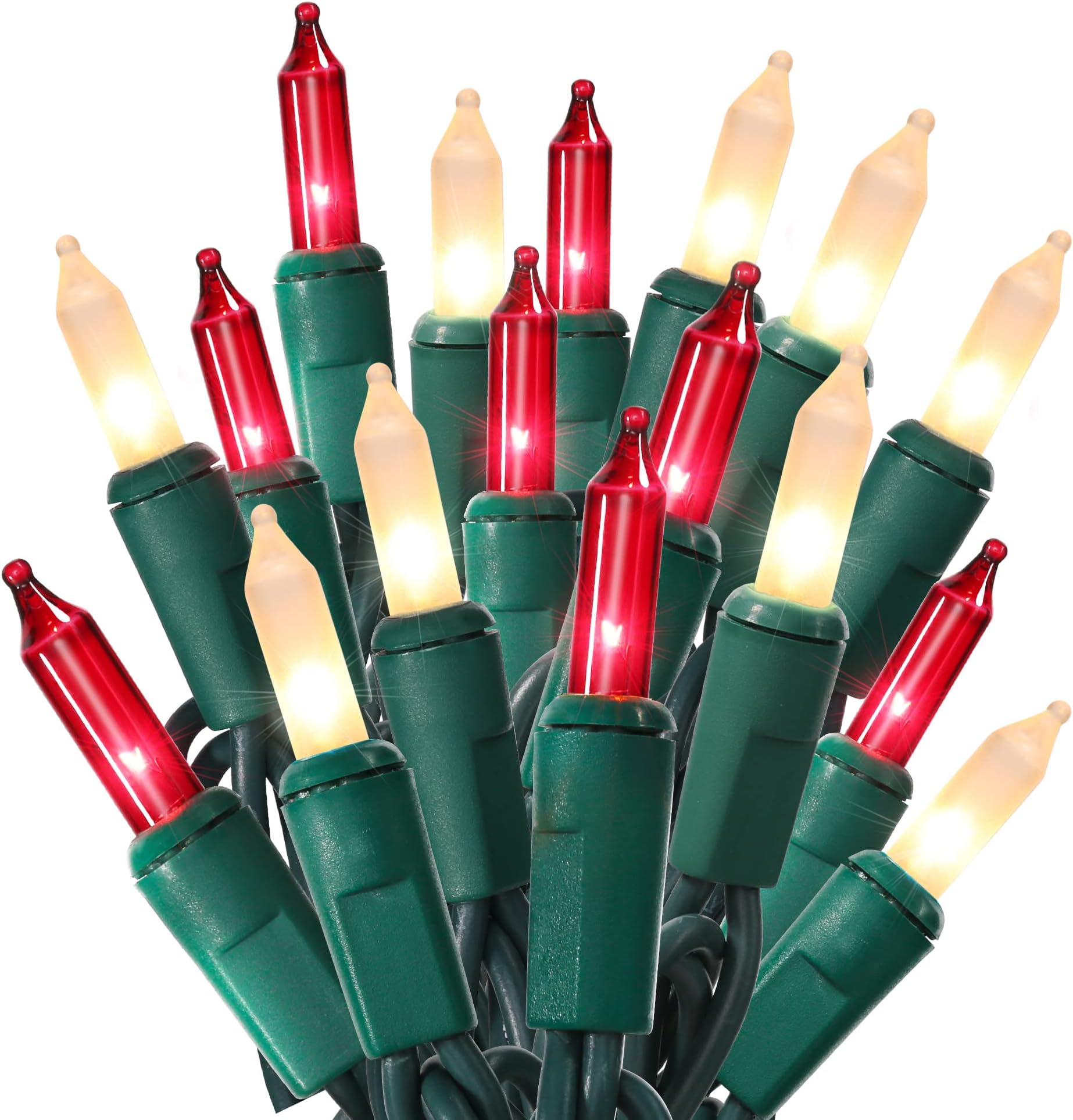 Amazon.com : Northlight 100-Count Red and Pure White LED Mini Christmas ...