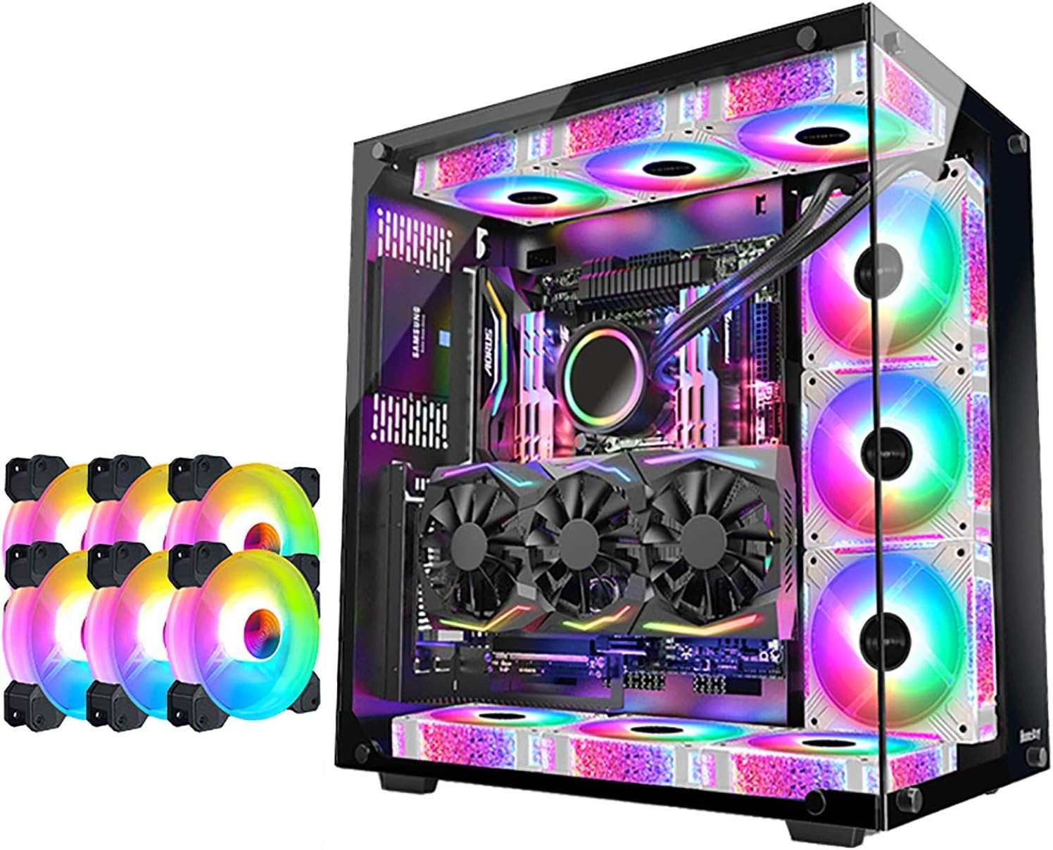 Gaming Case, Mid-Tower PC Game Case ATX/M-ATX/Mini-ITX - Front I/O USB ...