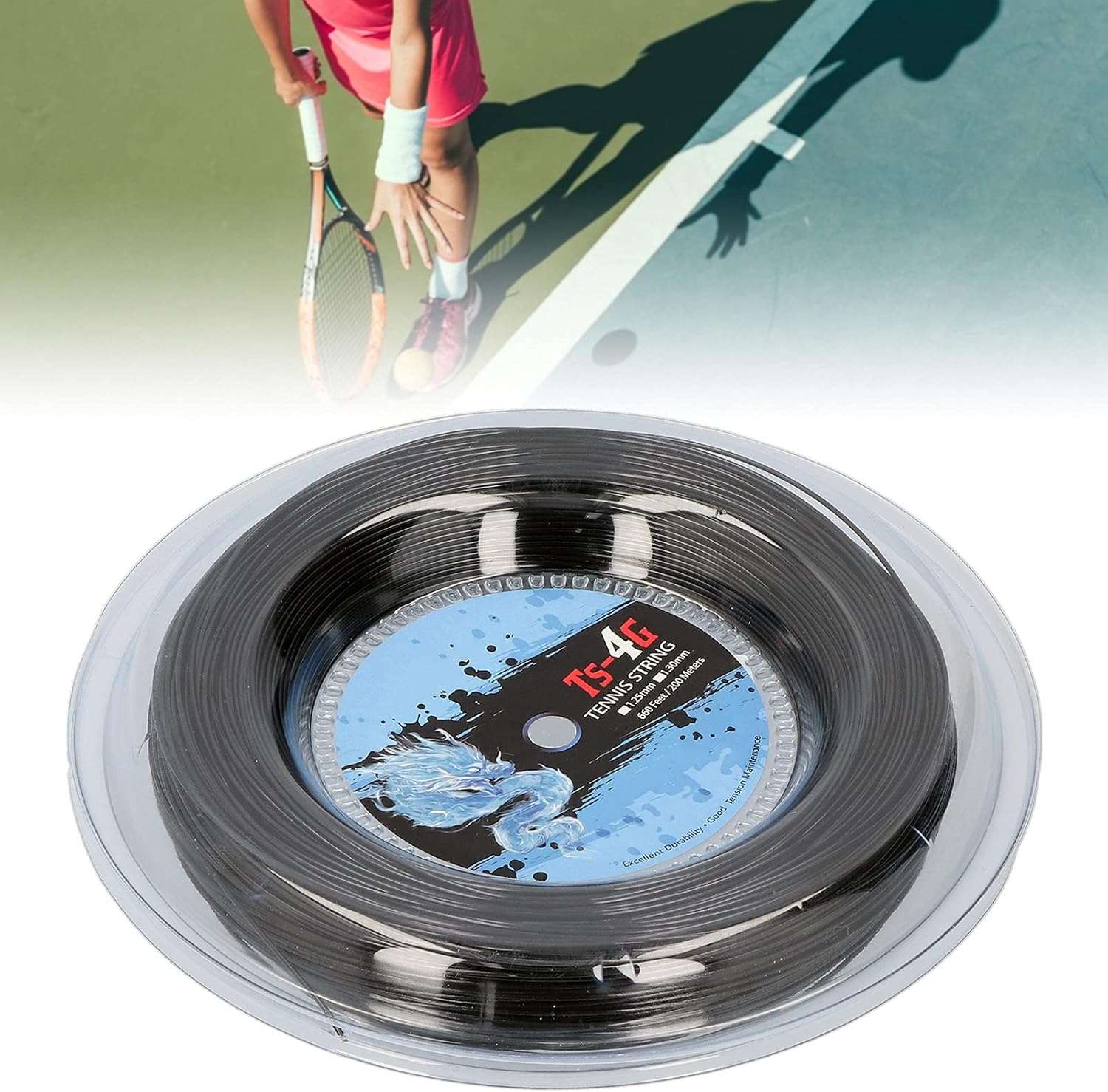 Amazon.com : Tennis Racket String, Tennis Hard String Convenient Black ...