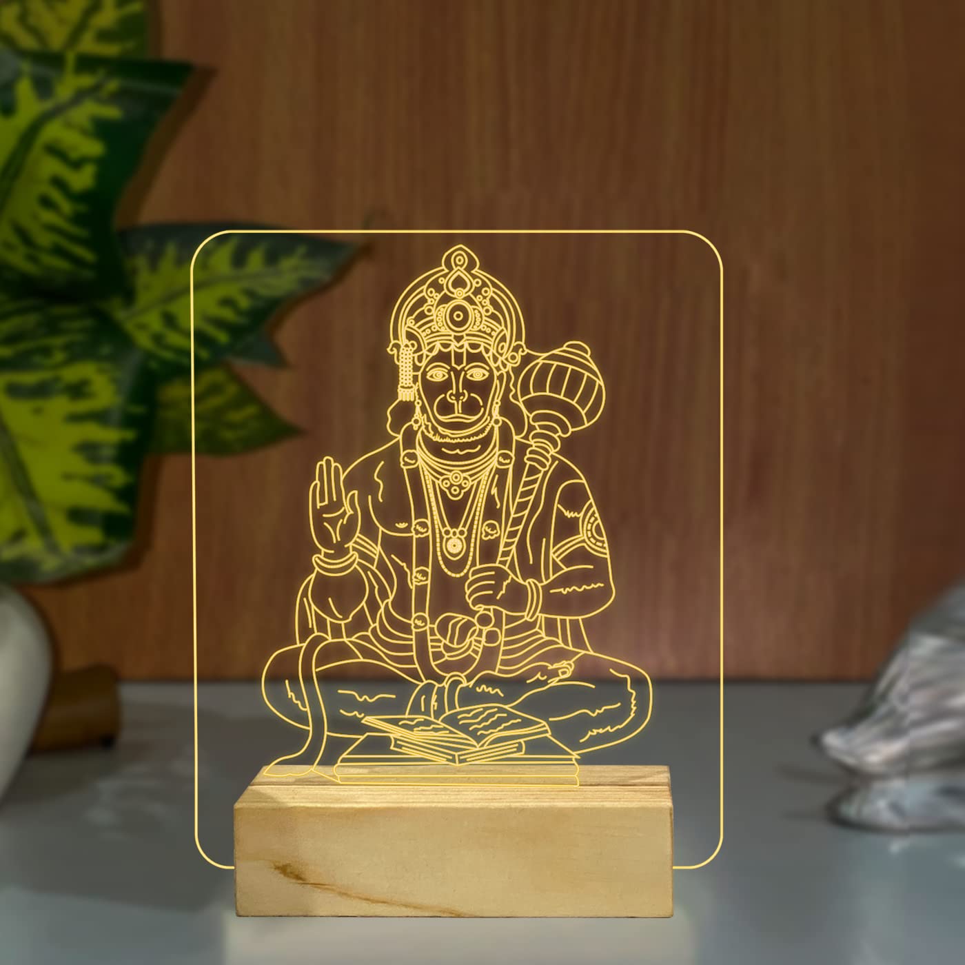 Buy StarLaser 3D Illusion Lord Hanuman Acrylic led Night lamp Home ...