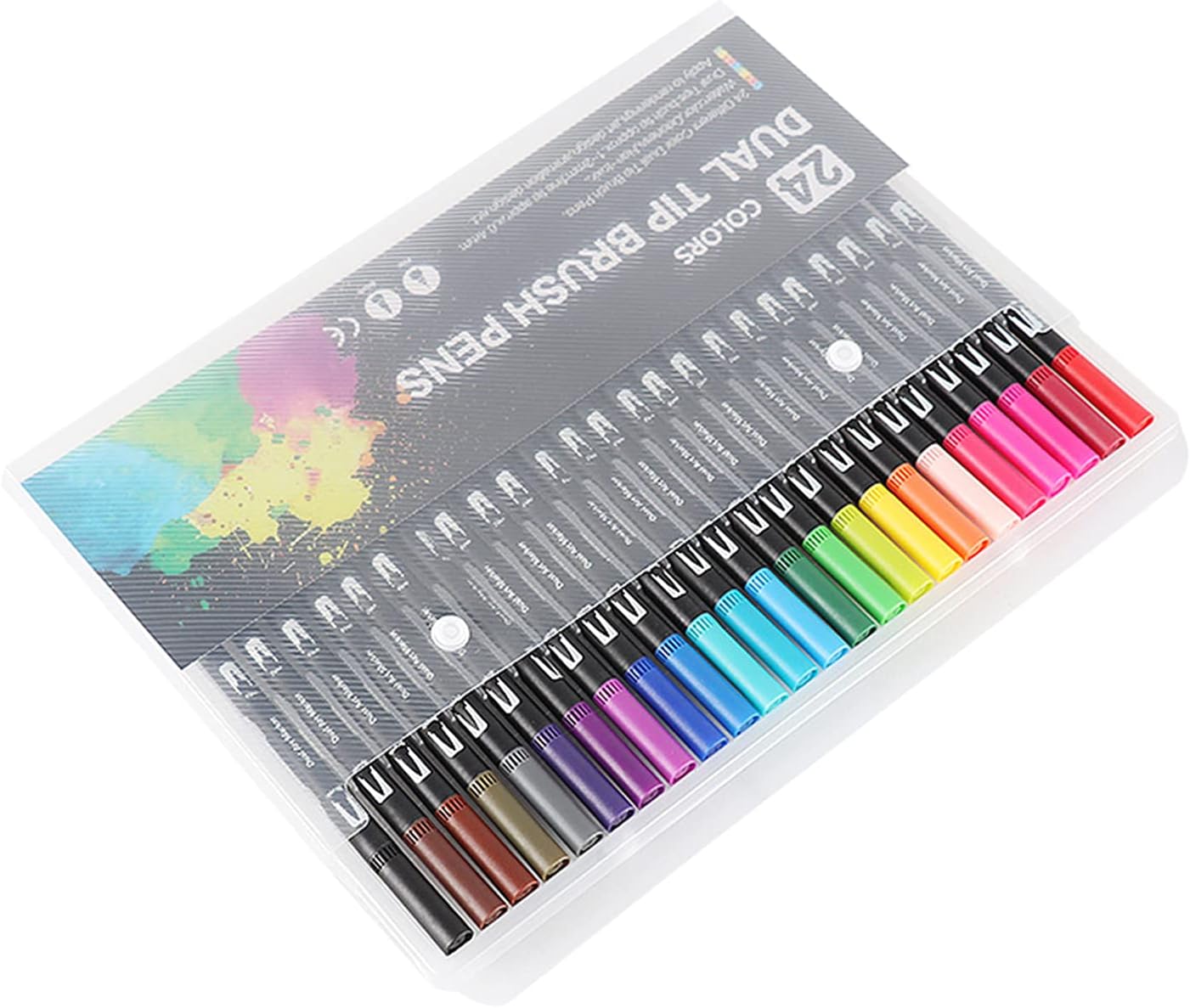 Amazon.co.jp: LOUJIN 24 Color Marker Set Double Tip Color Pen Fine ...