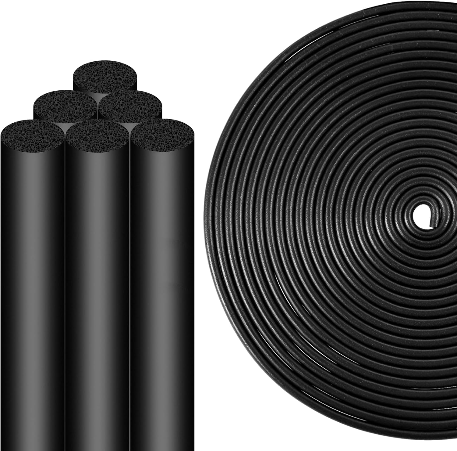 Backer Rod 16.4 Ft 1/8 Inch Foam Backer Rod Black Rubber Caulk Saver ...