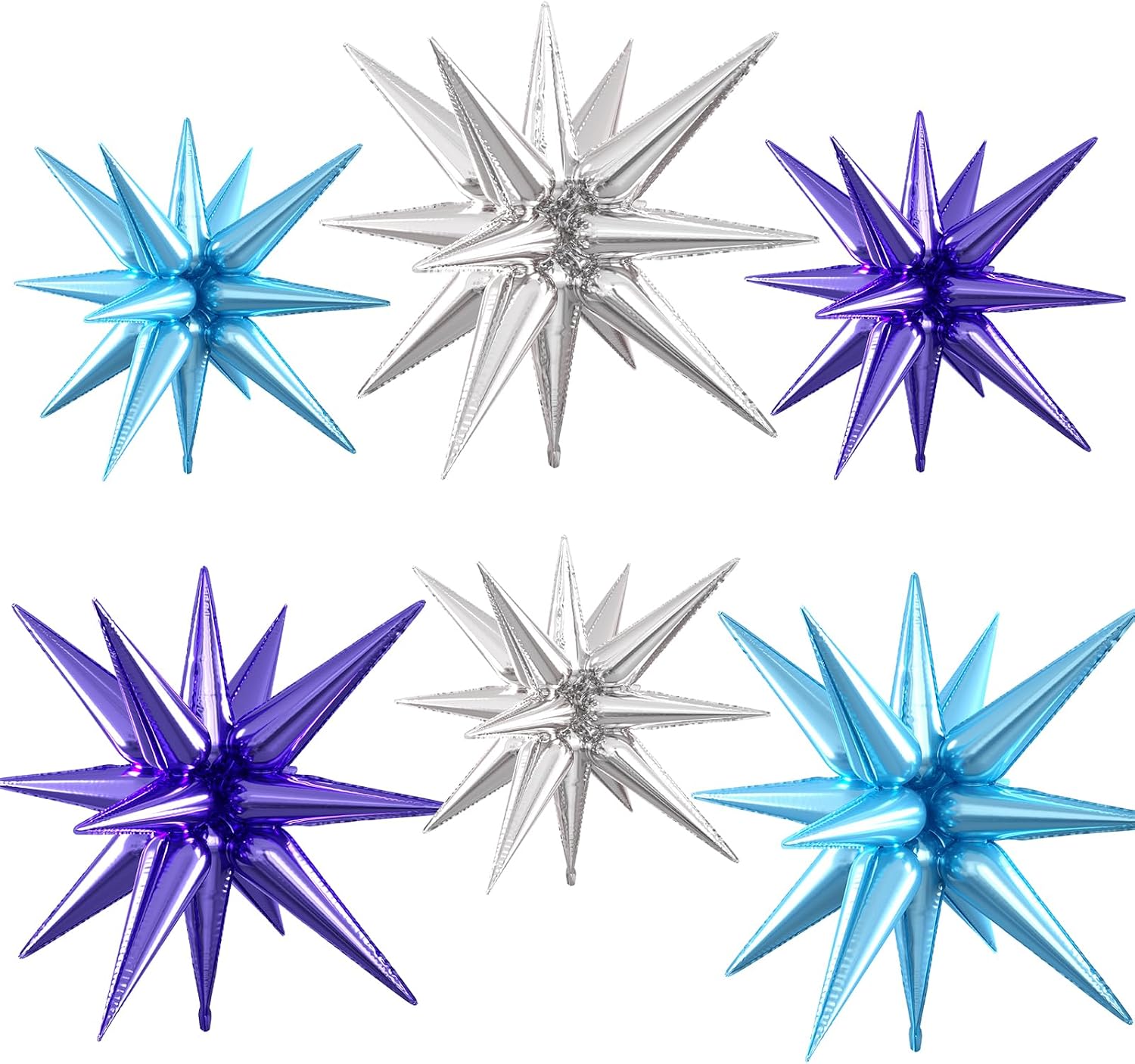 Amazon.com: Purple Blue Silver Star Balloons, 22/27 Inch Blue and ...