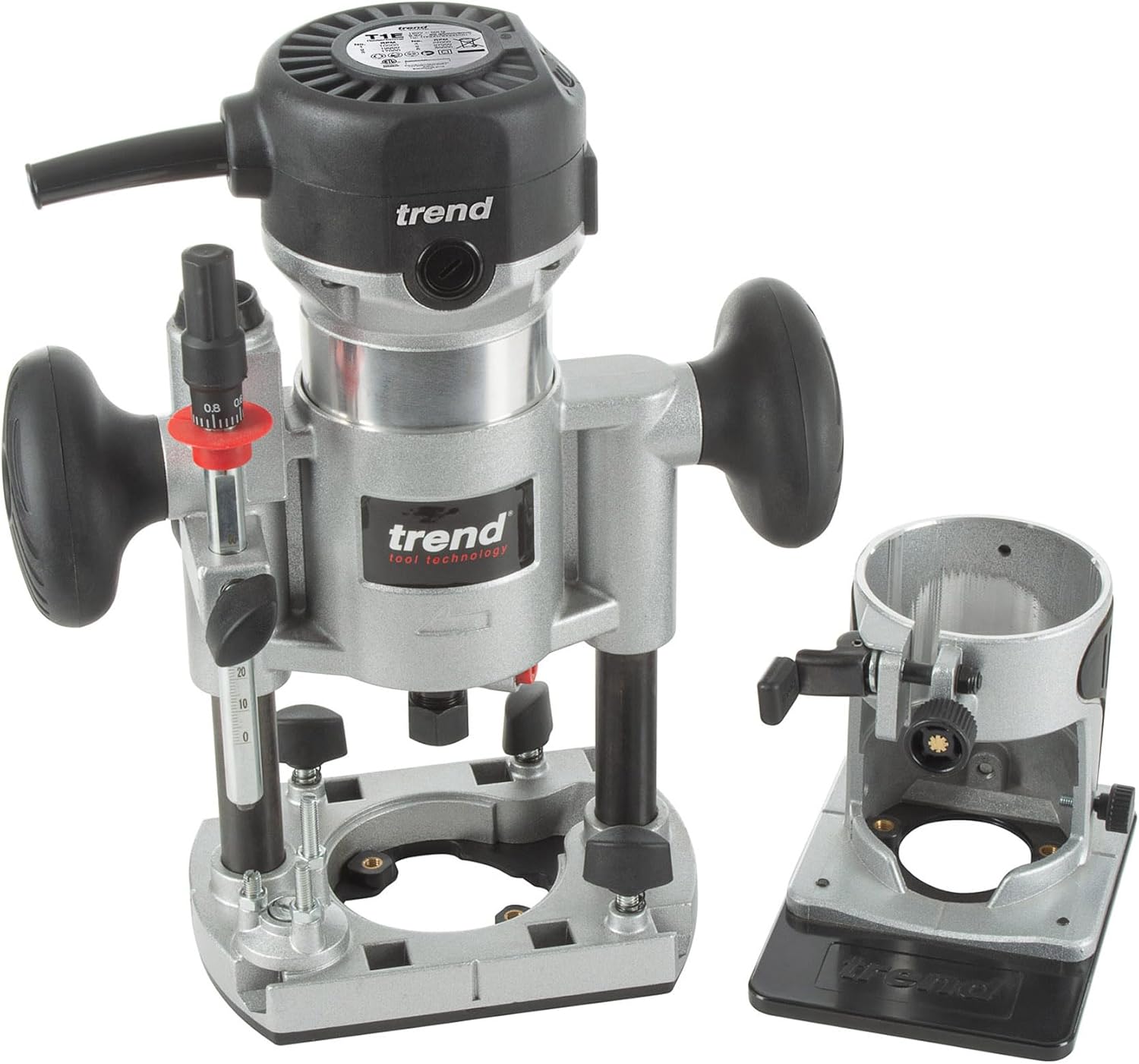 Trend T1 Dual-Base Trim & Plunge Router, 1/4 Inch Collet, 5.5A, 120V ...