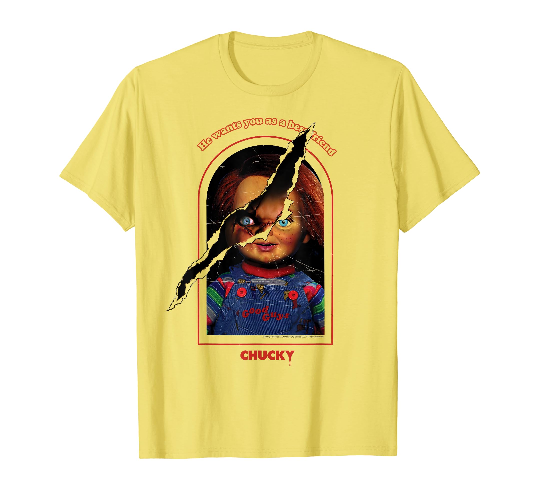 Amazon.com: Chucky Split Face T-Shirt : Clothing, Shoes & Jewelry