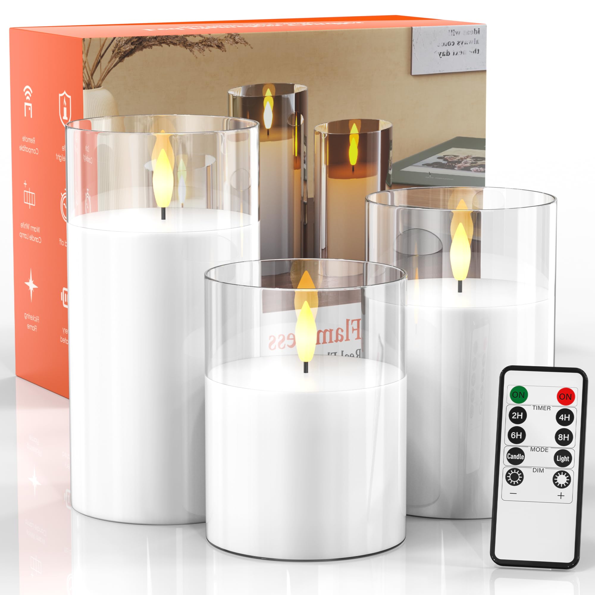 Amazon Tjoy Flameless Candle Lights Battery Operated Glass Led