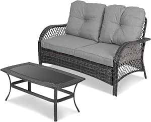 Amazon.com: Athena Collection 2 Pieces Outdoor Patio Furniture Set ...