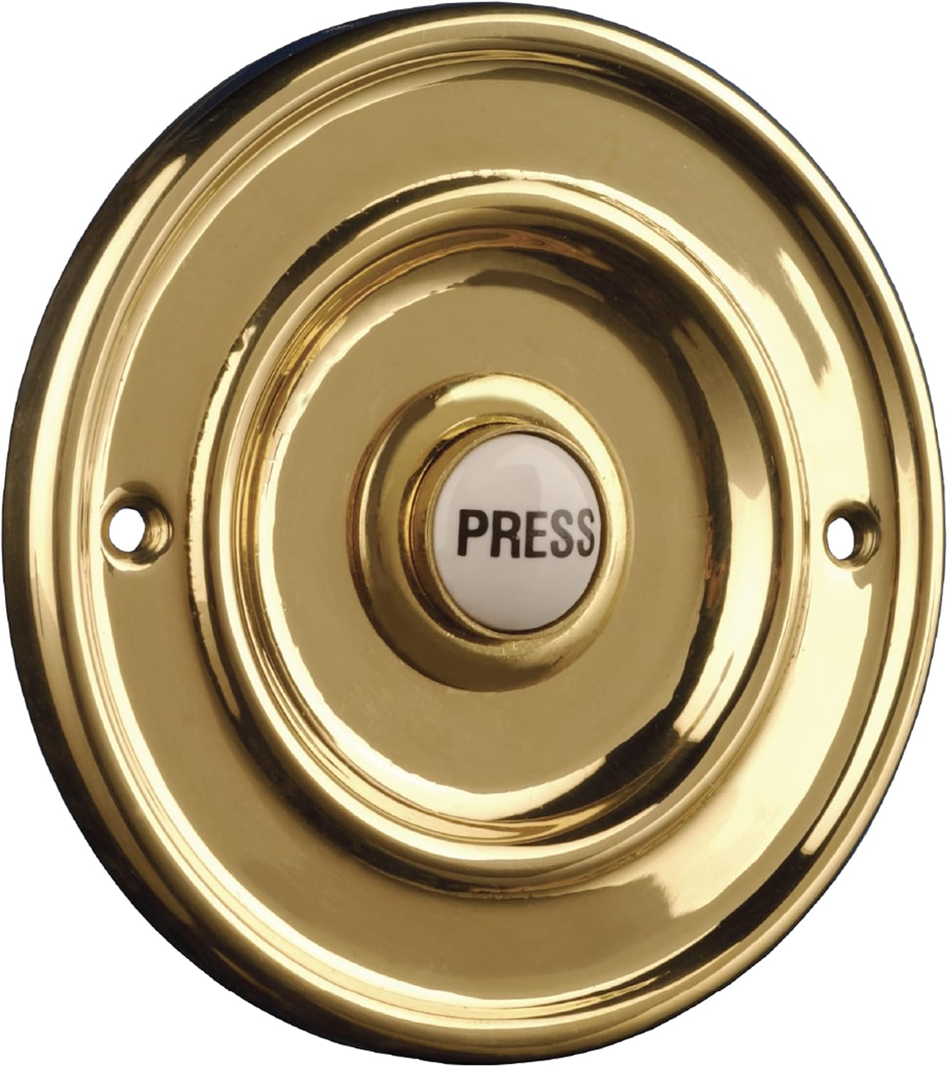 Byron Wired Bell Push Flush Mounted - Brass - Doorbell Push Buttons ...