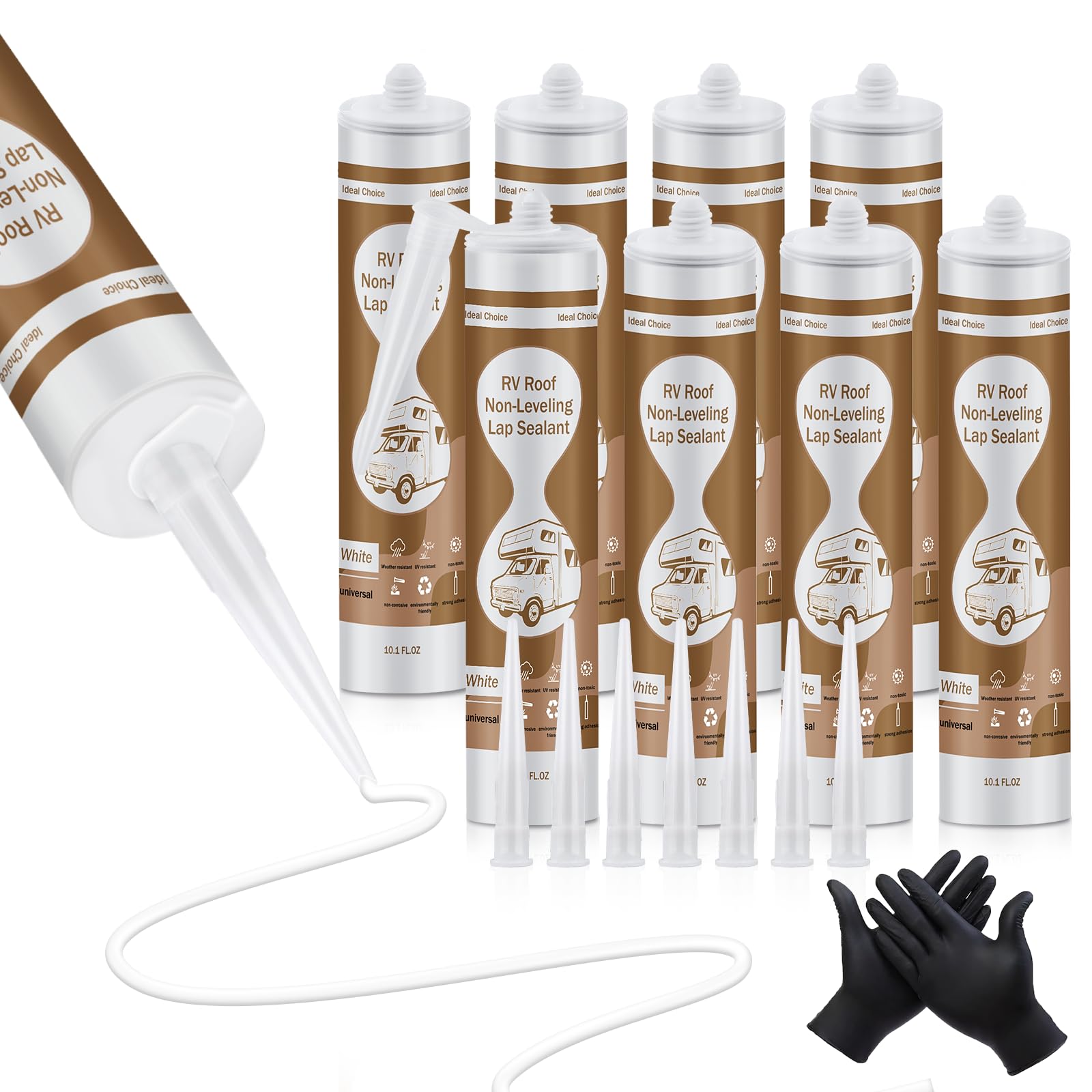 Snapklik.com : RV Roof Sealant Lap Sealant White, 8 Pack Non-Leveling ...