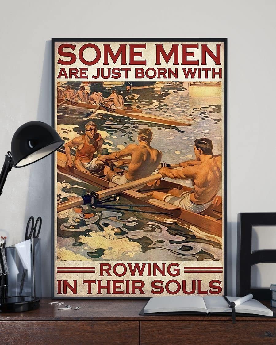 Amazon.com: QKIODS Metal Sign Some Men are Just Born with Rowing in ...