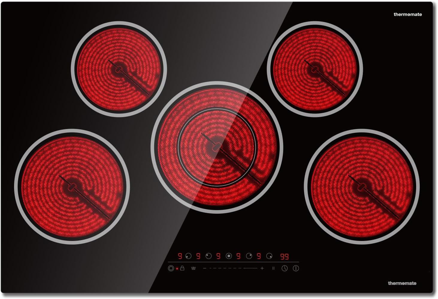 thermomate 30 Inch 5 Burners Electric Cooktop, Built in Electric ...