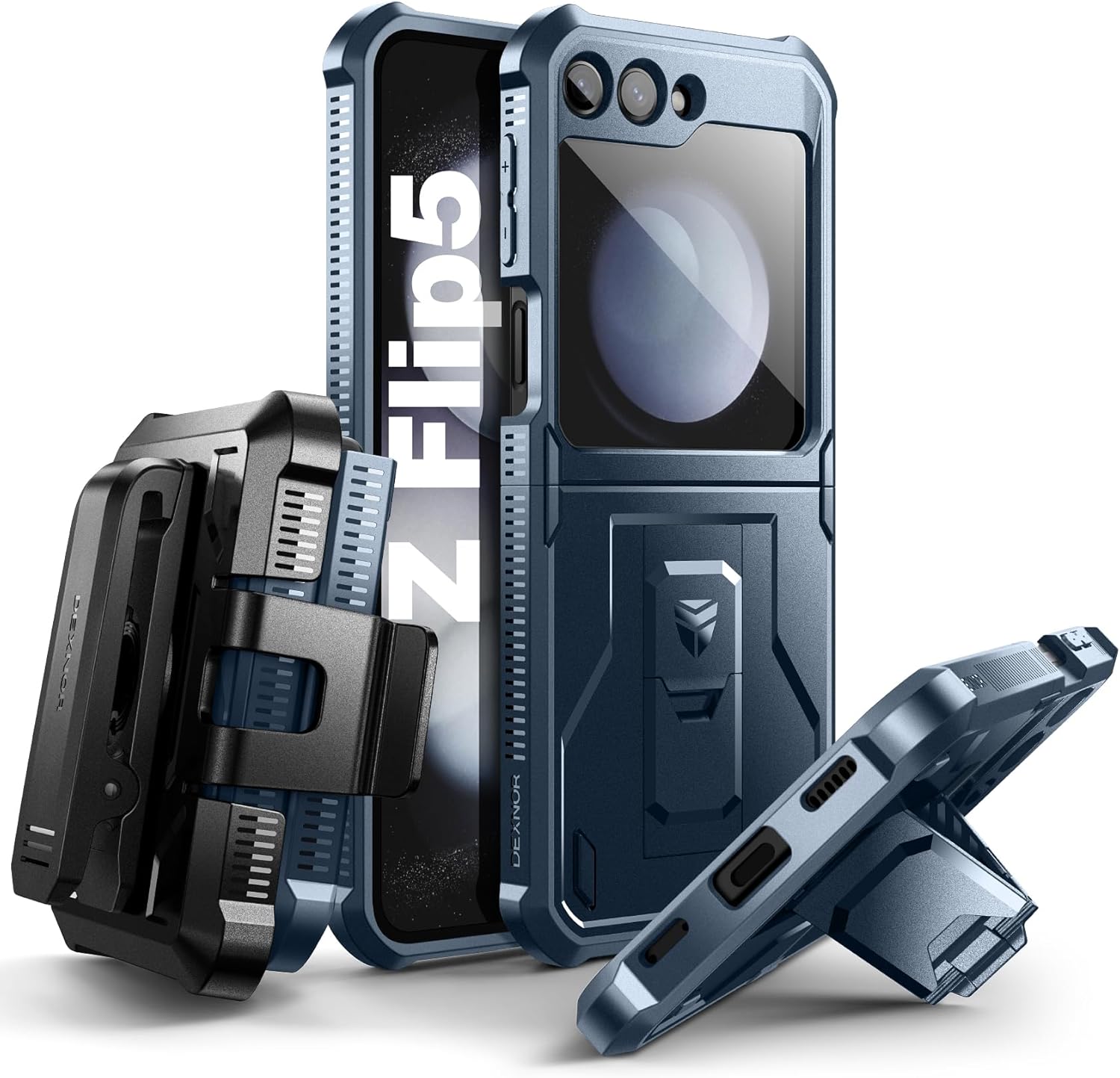 Amazon.com: Dexnor Bumper Case with Holster for Samsung Galaxy Z Flip 5 ...