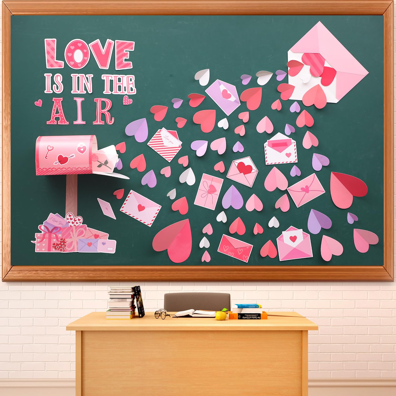 Amazon.com : 93 pcs 3D Valentine's Day Classroom Bulletin Board ...