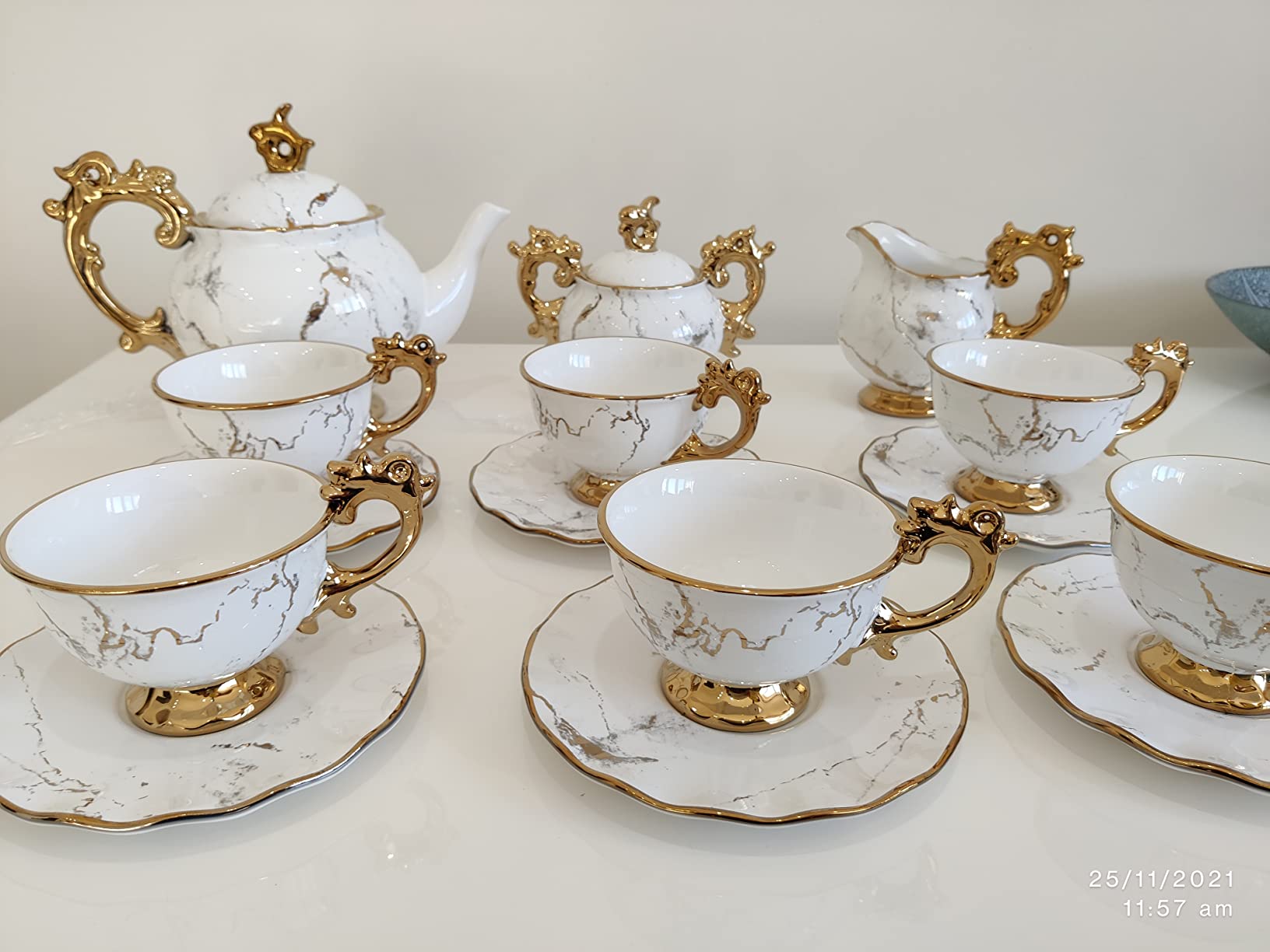 Tea Set Porcelain - Tea Sets for Women Adults 15 Pieces - Tea Cup and ...