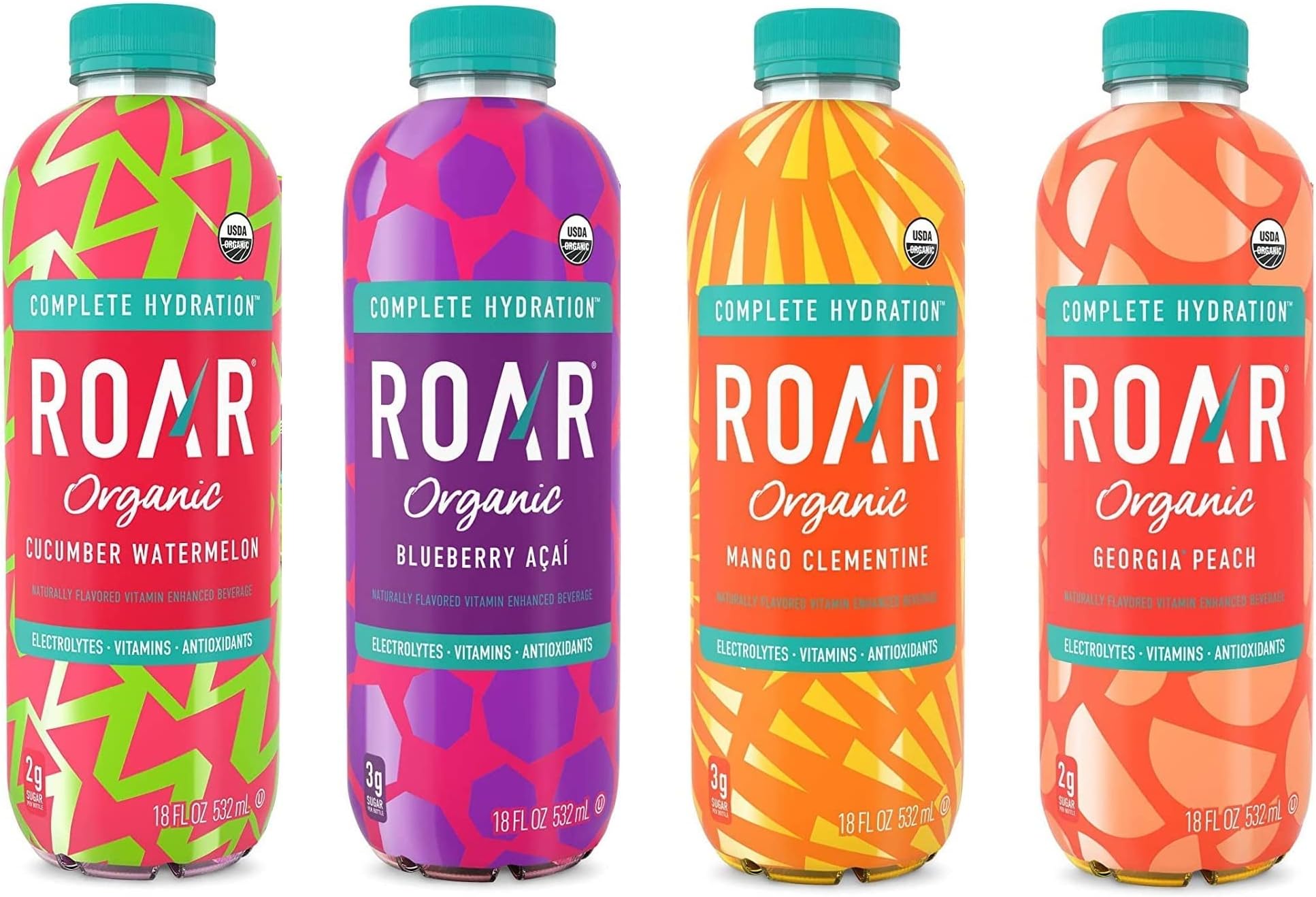 Amazon.com : Roar Organic Electrolyte Infusions - 4-Flavor Variety Pack ...