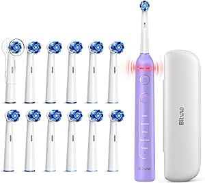 Amazon.com : Bitvae R2 Rotating Electric Toothbrush Purple with 13 ...