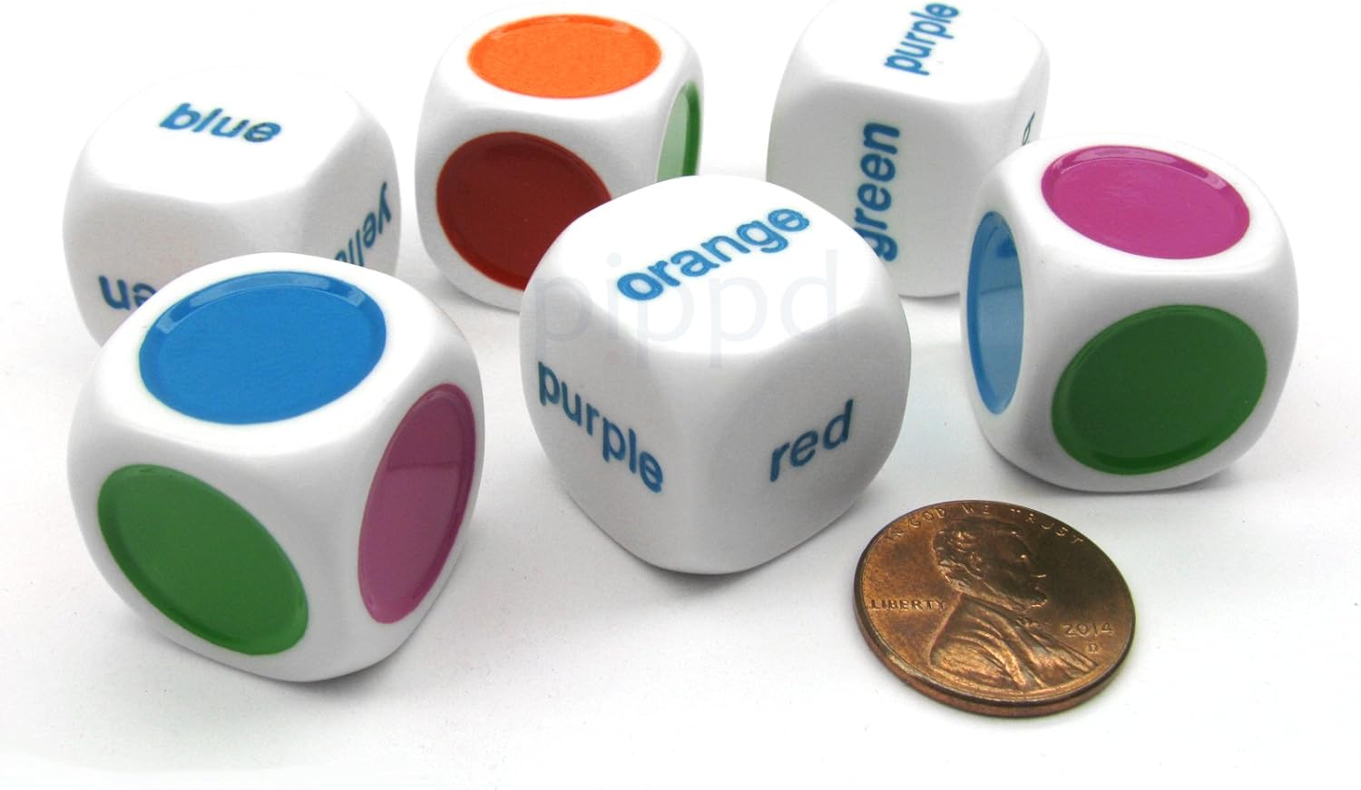 Amazon.com: Koplow Games Words and Color Spot Dice 3ea Spot D6 and 3ea ...