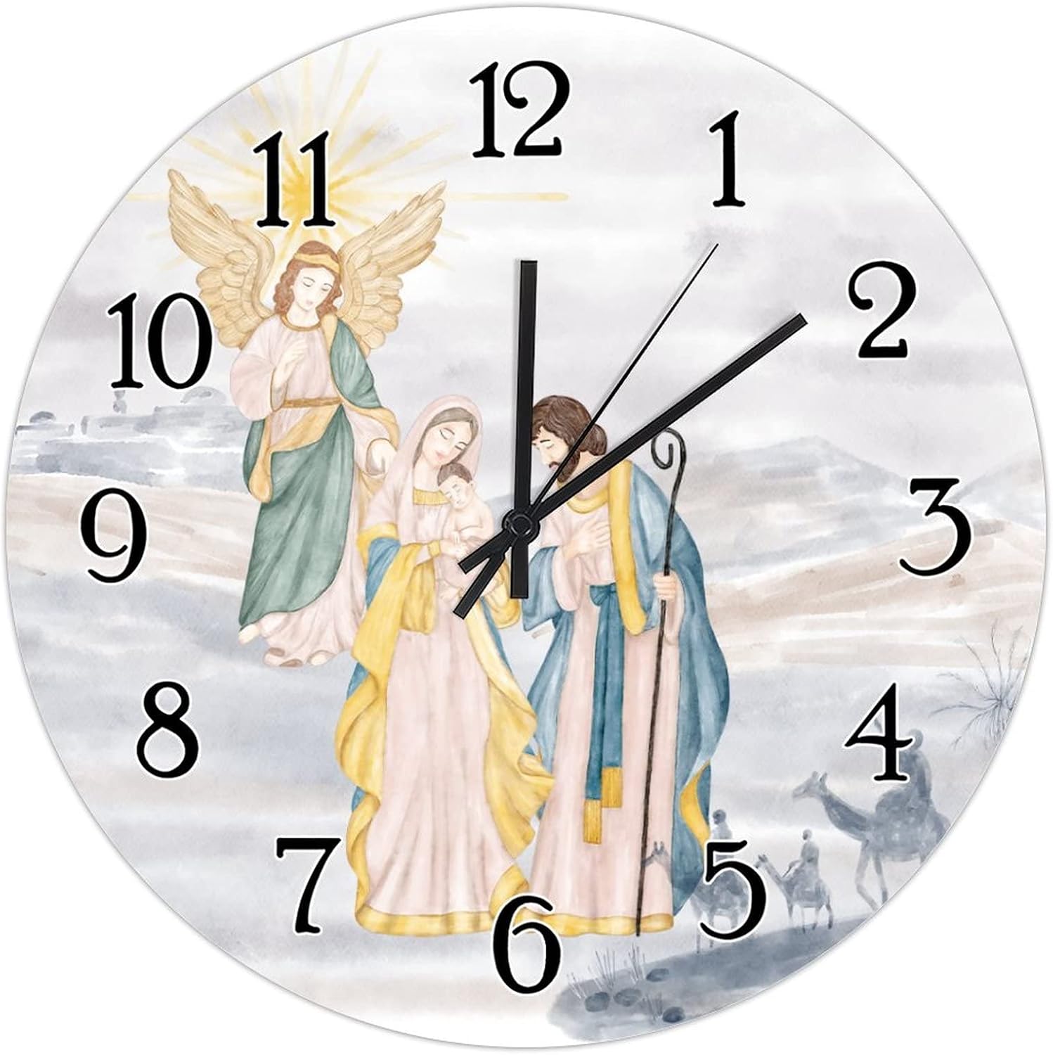 Amazon.com: Merry Christmas Christian Gift Clock for Wall Jesus is The ...