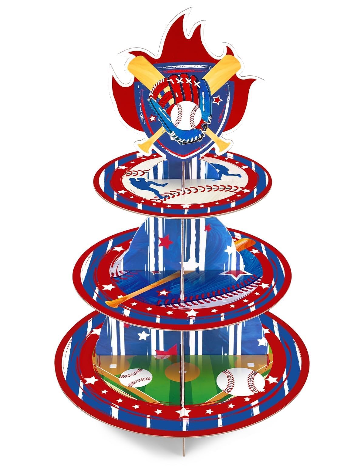 Snapklik.com : Baseball Cupcake Stand - 3 Tier Football Theme Birthday ...
