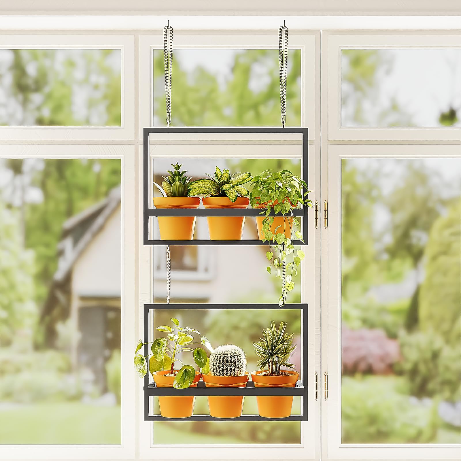 Amazon.com: Bamworld Window Plant Shelves Indoor Bamboo Hanging Plant ...